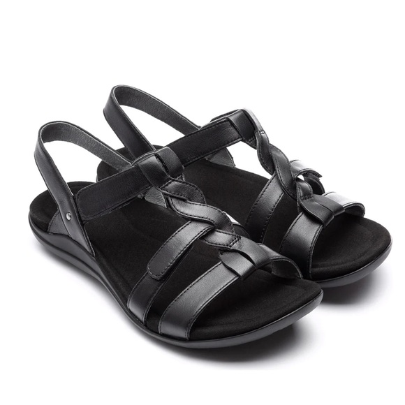 Abeo | Shoes | Abeo Bio System Leather Sandals Black Leather Bra Braid ...